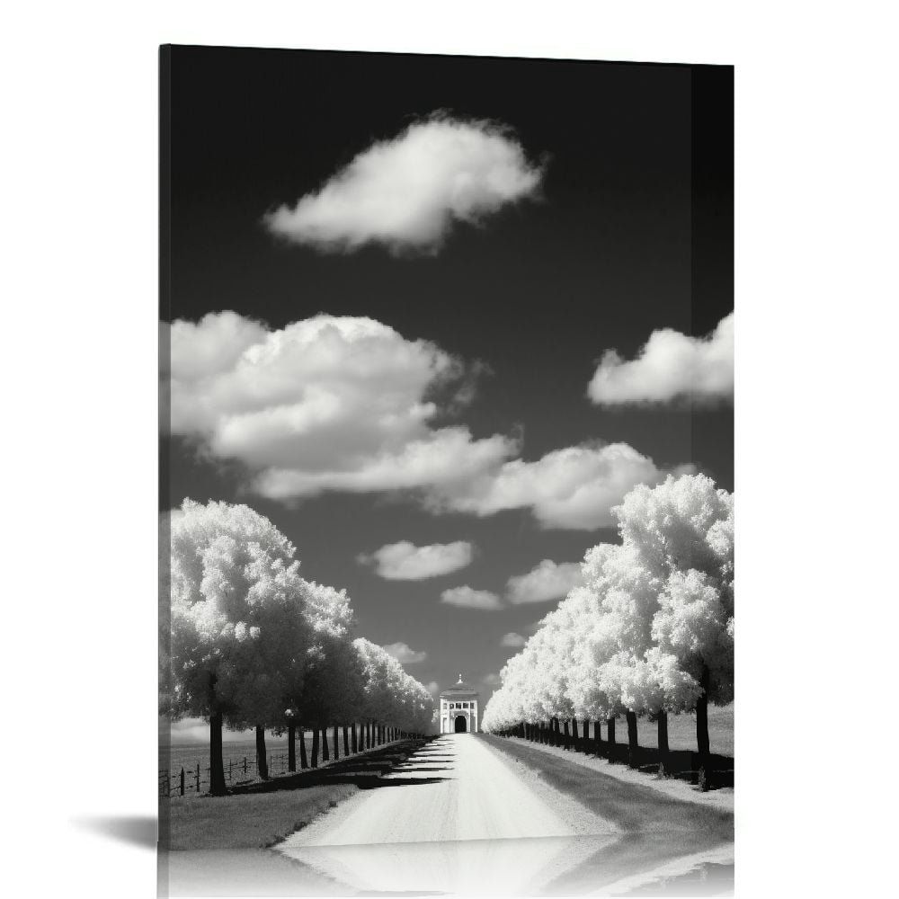 JRXY Canvas Wall Art Forest Walkway Poster Black Tree Canvas Art Prints ...