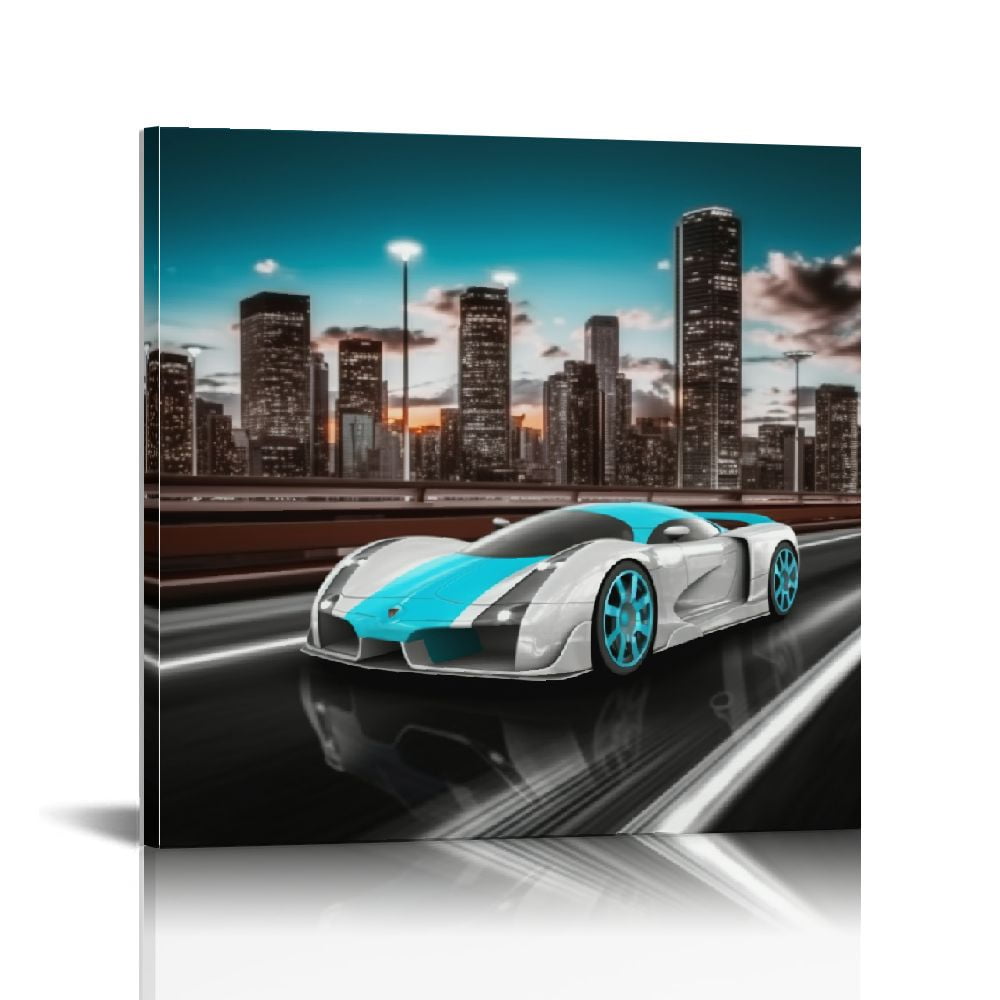 JRXY Car Pictures Black and White Wall Art Racing Car Canvas Prints for ...