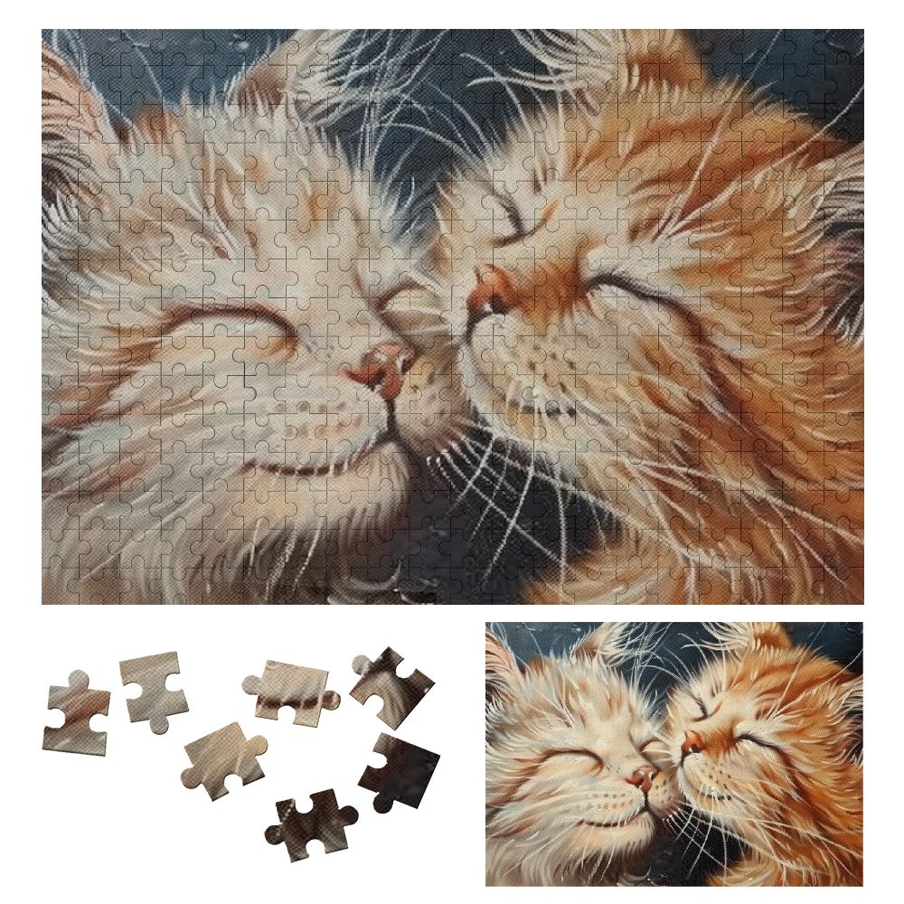JRXY Cats Kissing Love Wooden Jigsaw Puzzle Mother's Day Puzzle for ...