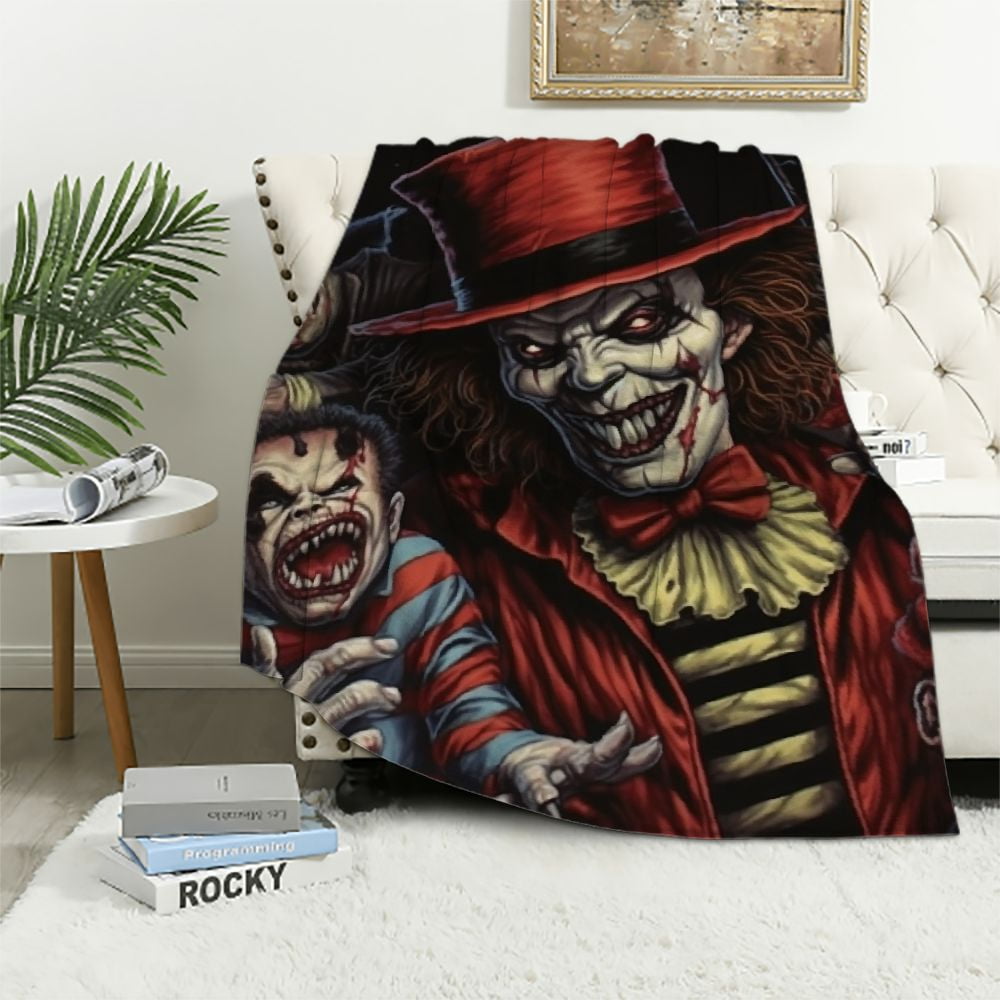 JRXY Clowns Halloween Horror Flannel Fleece Blanket for Bed All Seasons ...