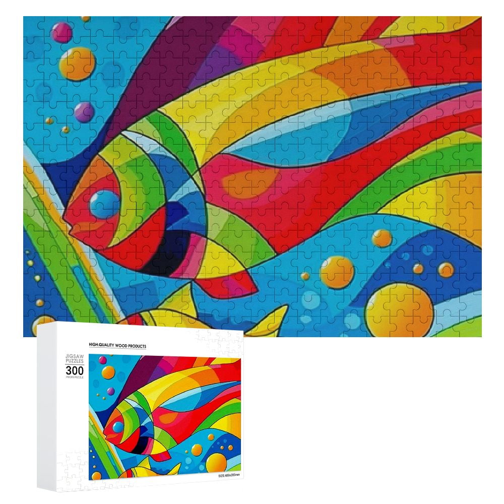 JRXY Colorful Fish Rainbow Coral Reef Sea Ocean Marine Wooden Jigsaw ...