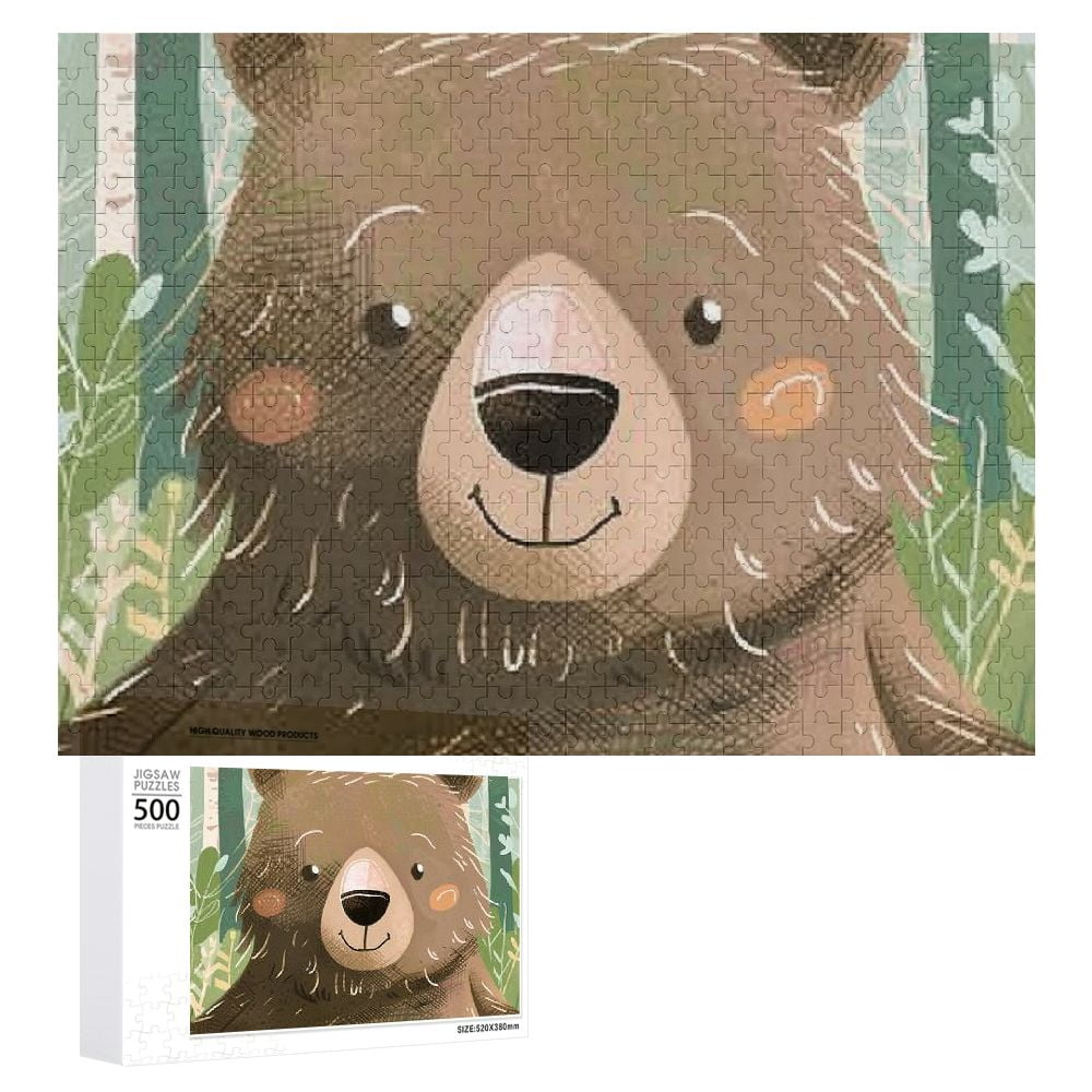 JRXY Cute Bear Wooden Jigsaw Puzzle for Adults and Kids, Gift for ...