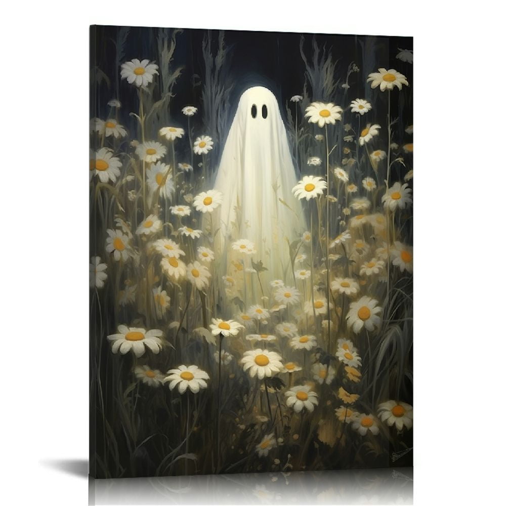 JRXY Cute Ghost Art Vintage Ghost Halloween Canvas Poster Gothic Art ...