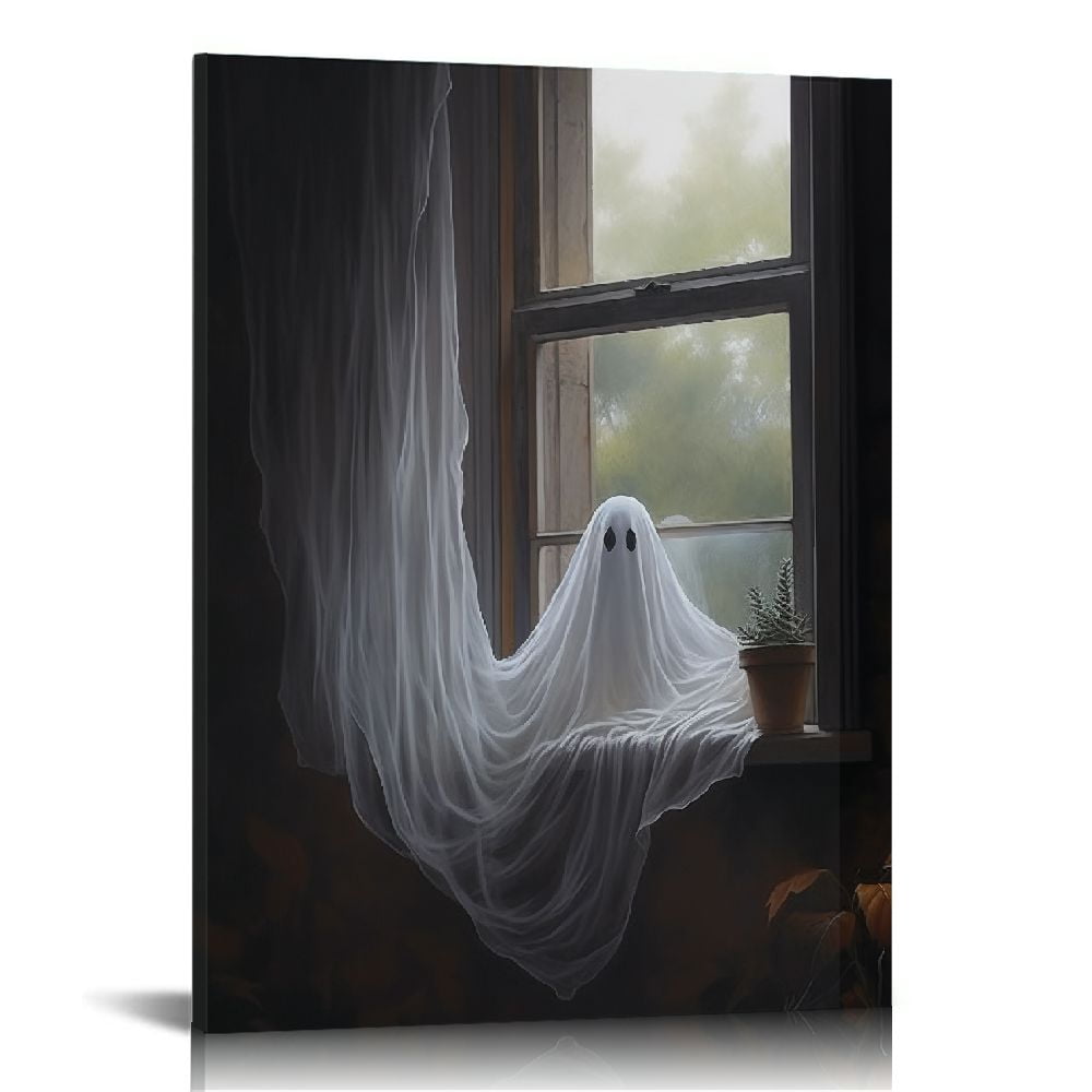 JRXY Cute Gothic Ghost Wall Art for Room Decor - Spooky Halloween ...