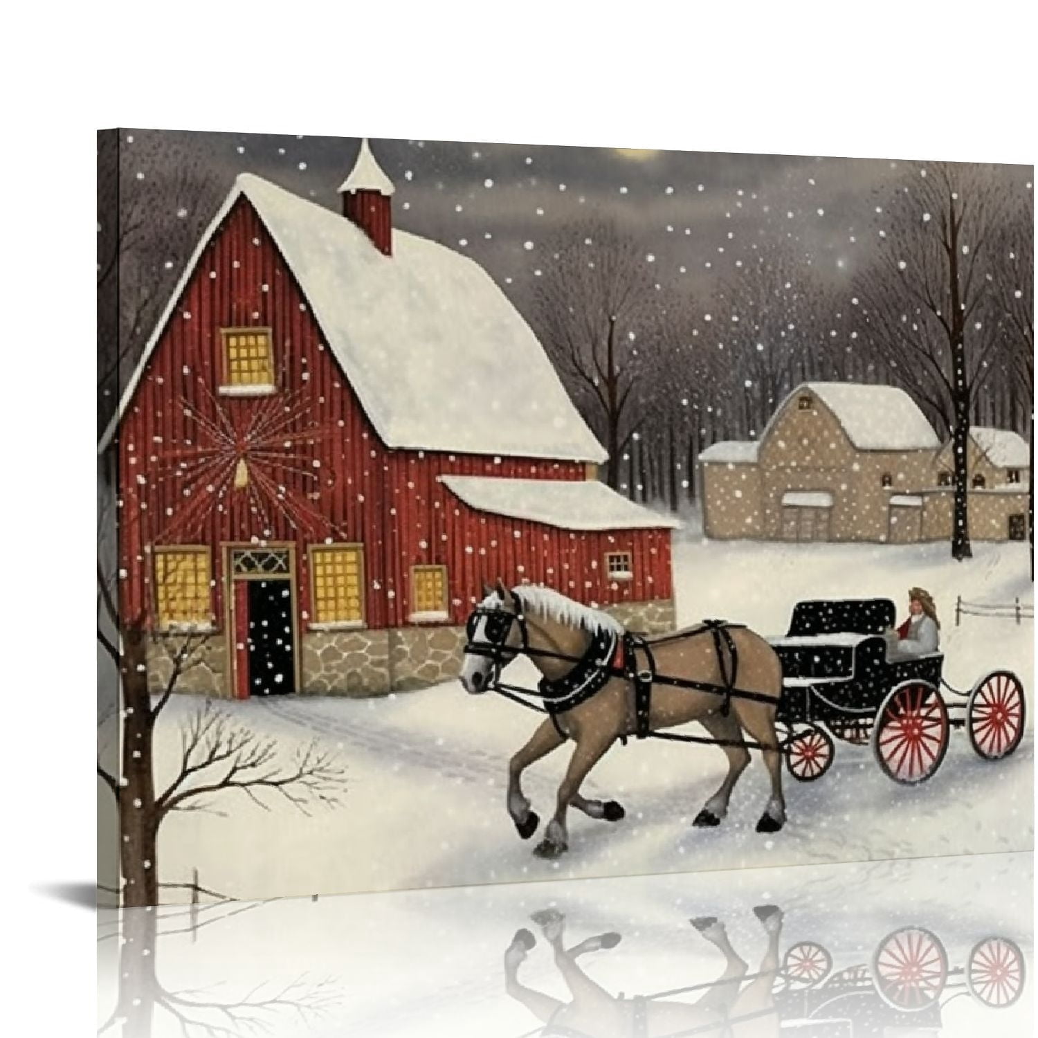 JRXY Dashing Through The Snow by Billy Jacobs 20x16in Horse Drawn ...