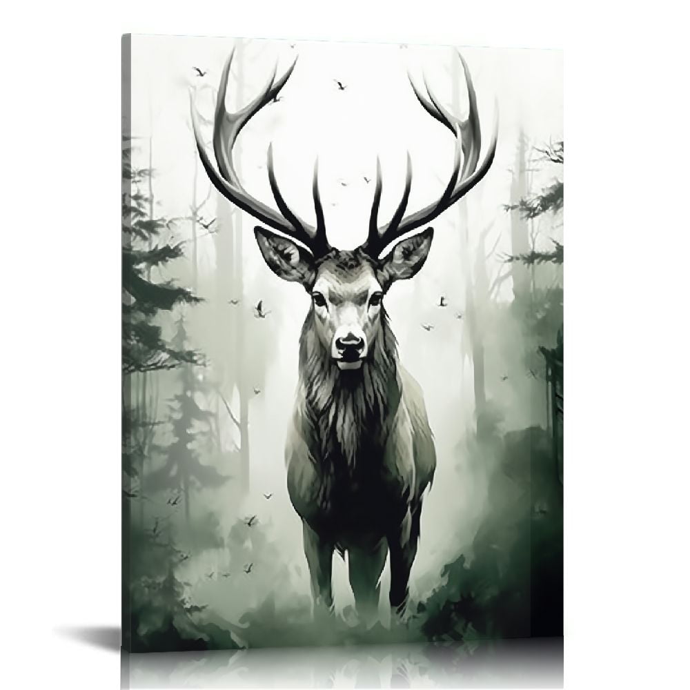 JRXY Deer Wall Art for Bedroom Canvas Prints Picture Decor Rustic Elk ...