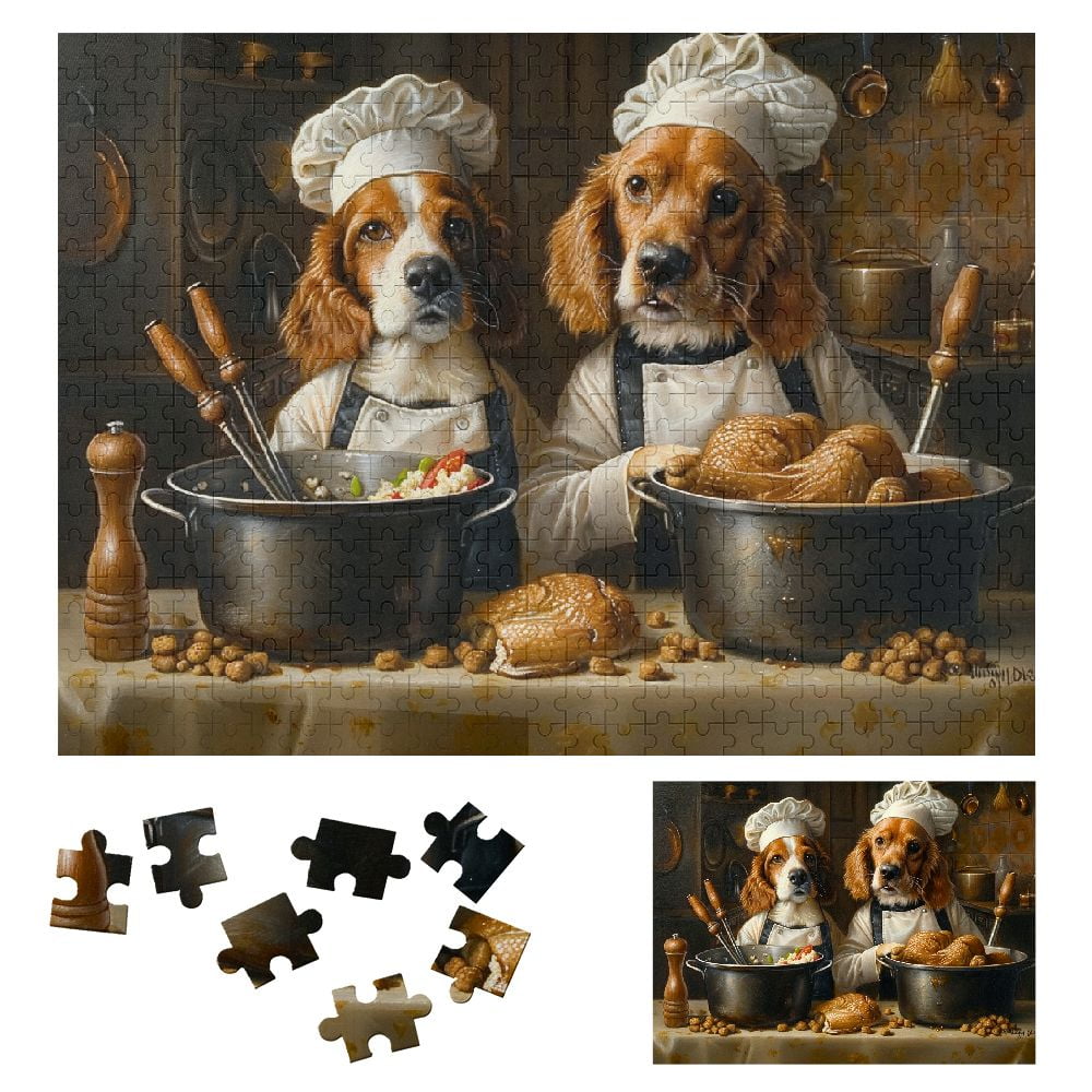 JRXY Dogs, Chefs, Food Wooden Puzzle Challenging Difficult Wood Puzzles ...