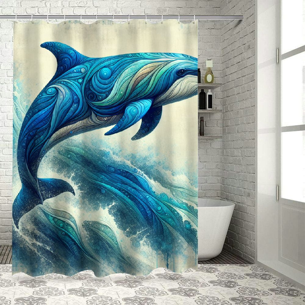 JRXY Dolphin Decorative Ocean Animal Jumping Blue Dolphin Shower ...