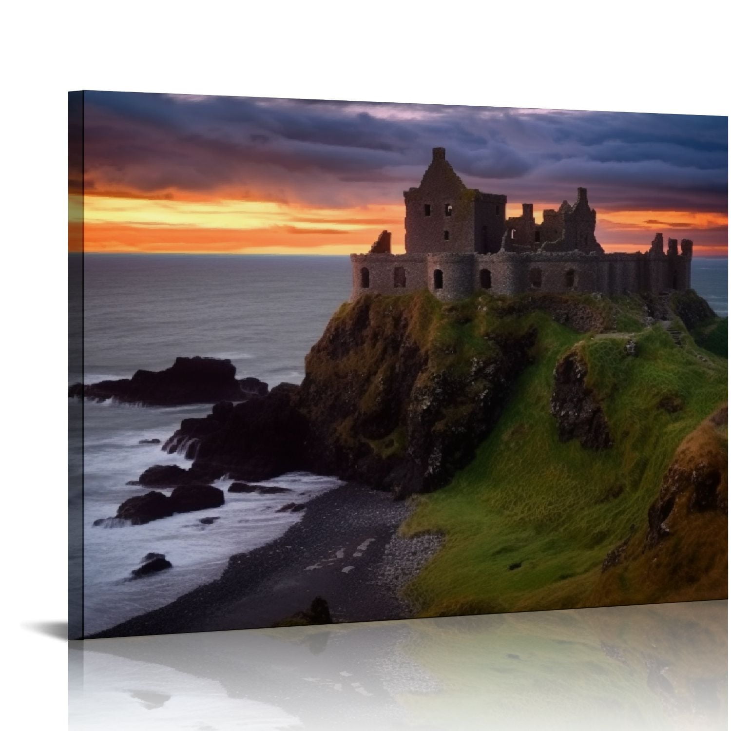JRXY Dunluce Castle Wall Art Canvas Prints Poster For Home Office ...