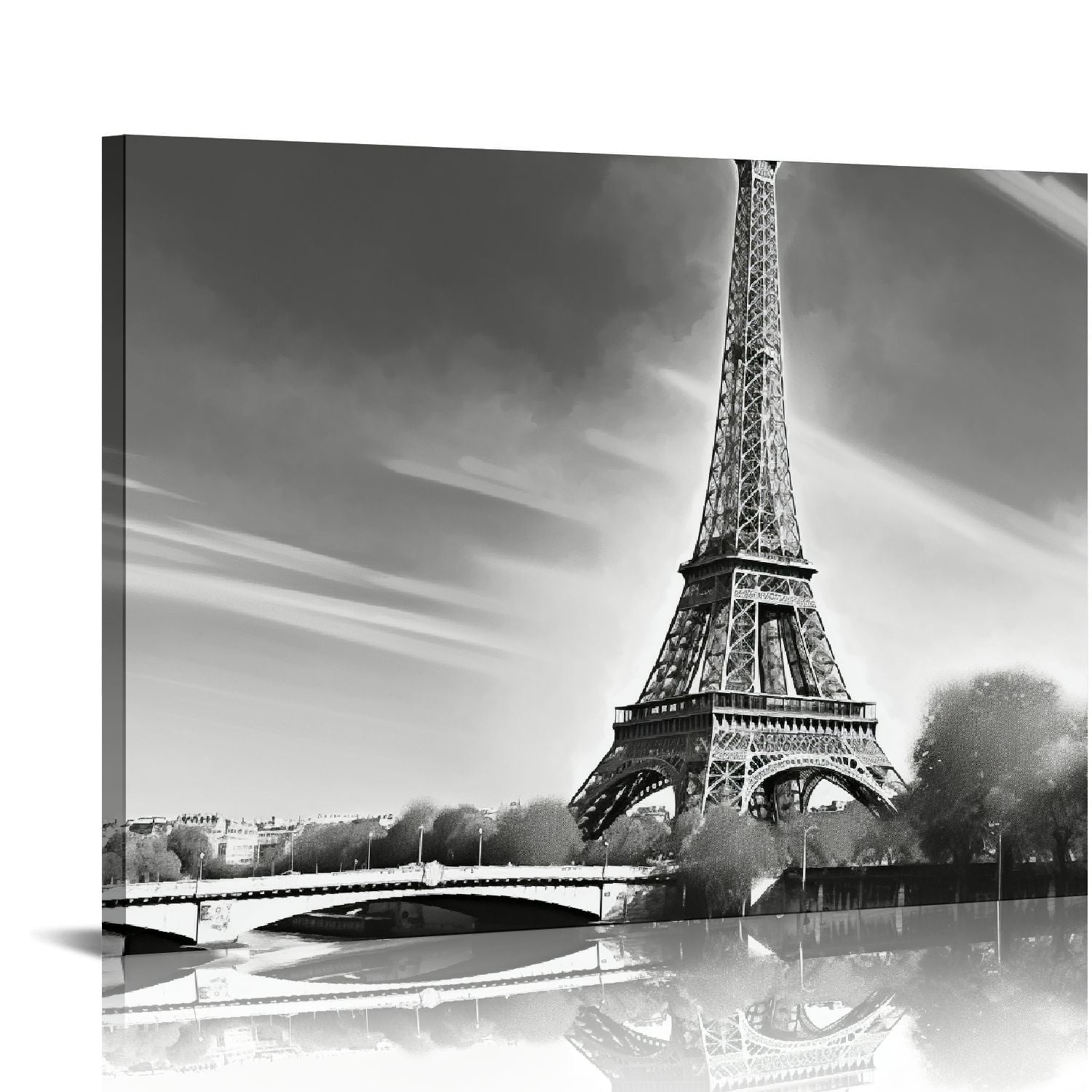 JRXY Effiel Tower Canvas Painting Picture City Building Landscape Wall ...