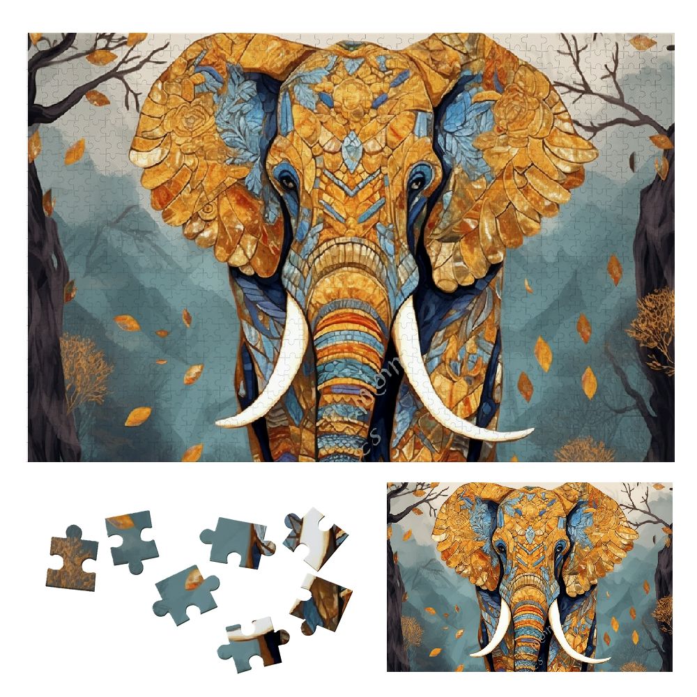 JRXY Elephant Tusk Tree Wooden Puzzle Game Toy Gift for Family Friends ...