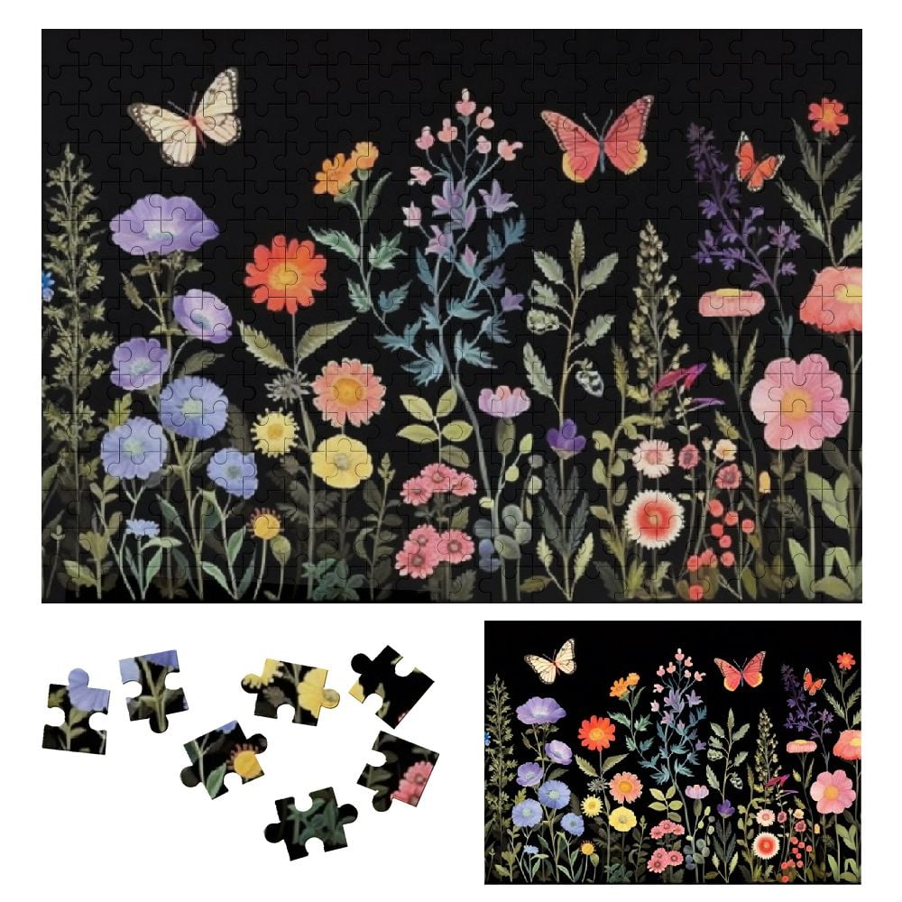 JRXY Flowers Butterflies Field Wooden Jigsaw Puzzle Impossible Wooden ...