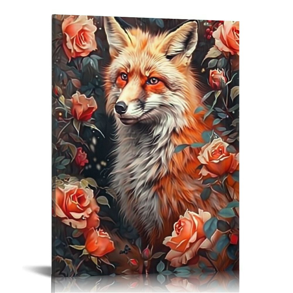 JRXY Fox Wall Art - Baby Fox Art Print, Wild Animal Posters, Cute Red ...