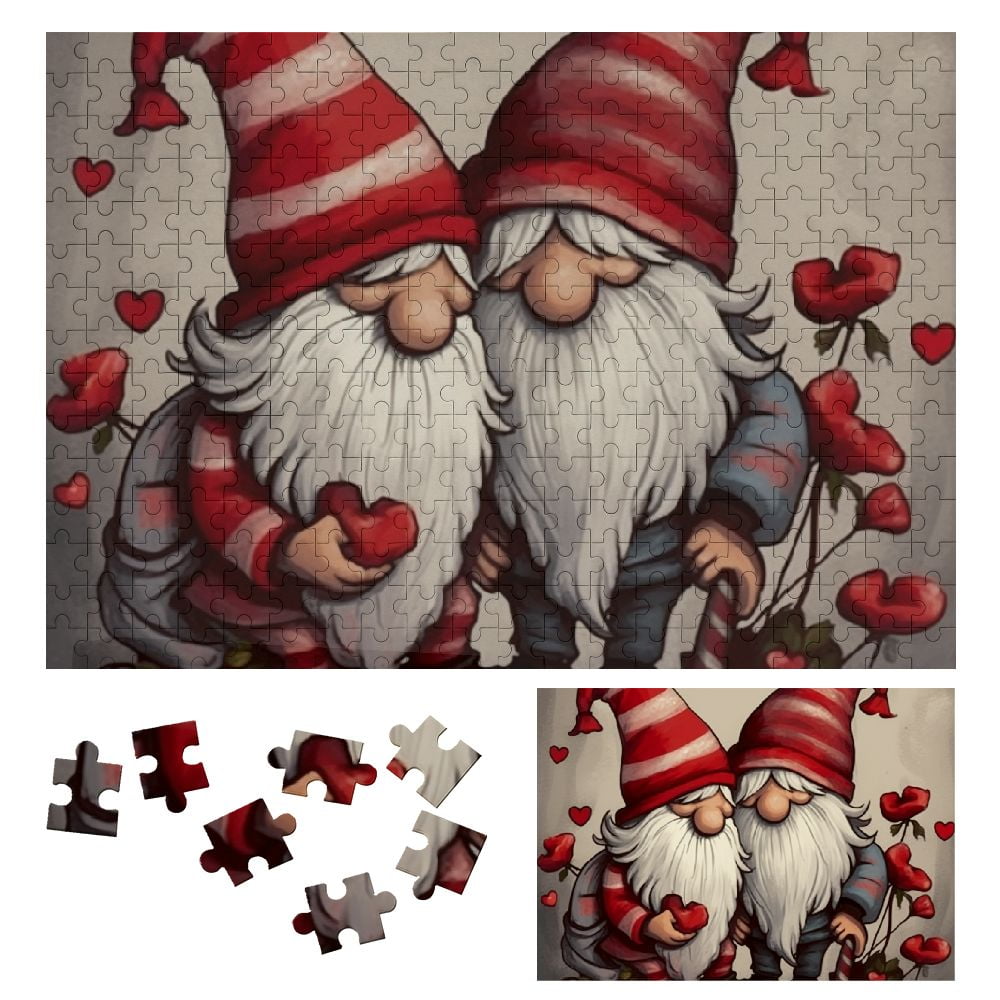 JRXY Gnomes Hearts Romanticism Wooden Puzzle for Adults and Kids 300 ...