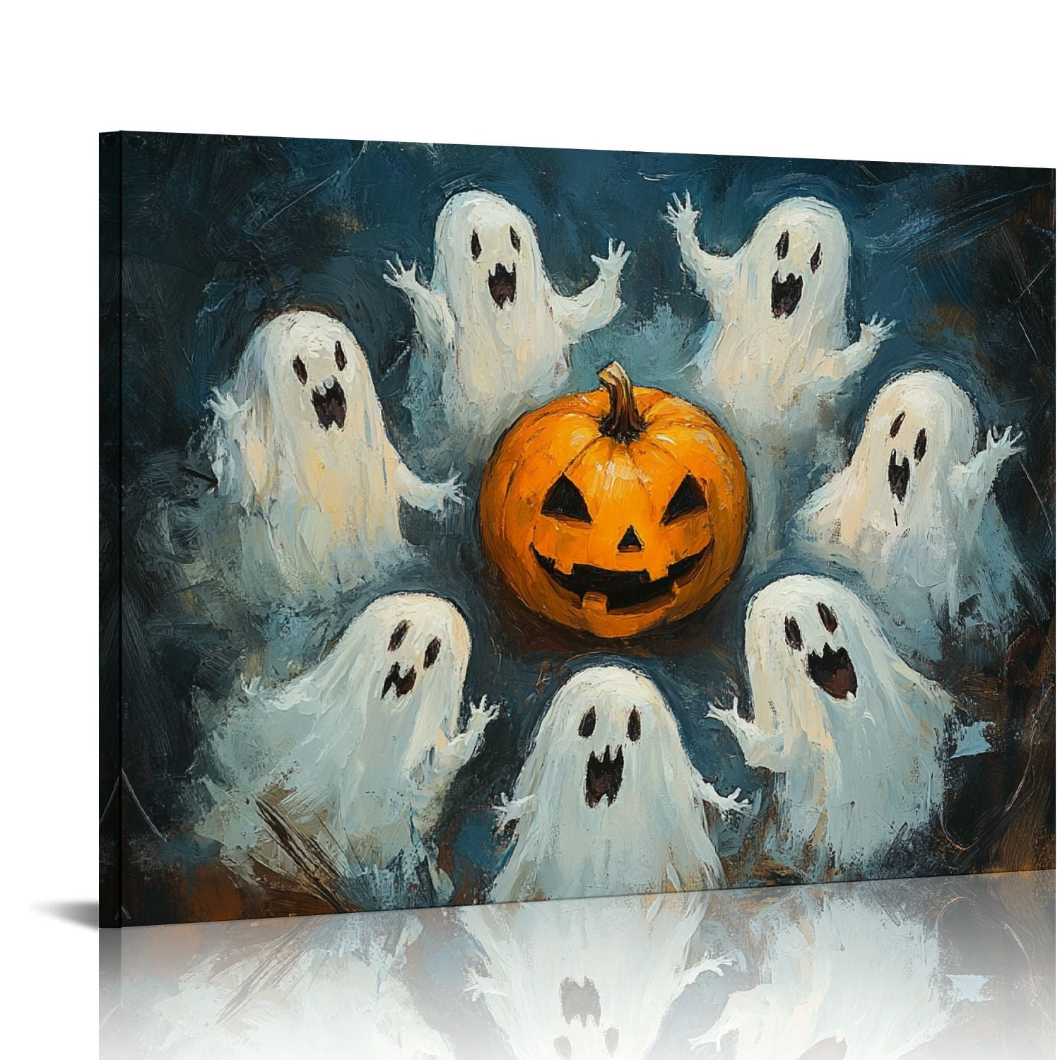 JRXY Halloween Ghost Circle Party Ghosts Pumpkin Canvas Prints Wall Art ...