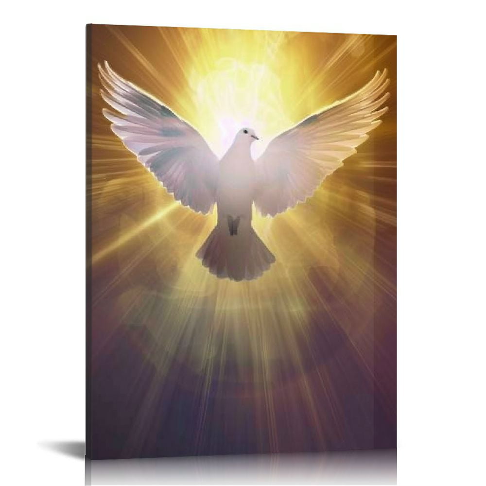 JRXY Holy Spirit Dove Poster Shining Dove Christian Wall Art Canvas Art ...