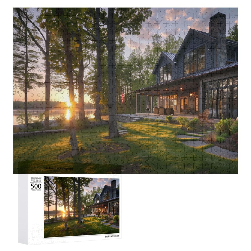 JRXY In Spring, The Sun Rises on the Beautiful Scenery Wood Puzzle ...