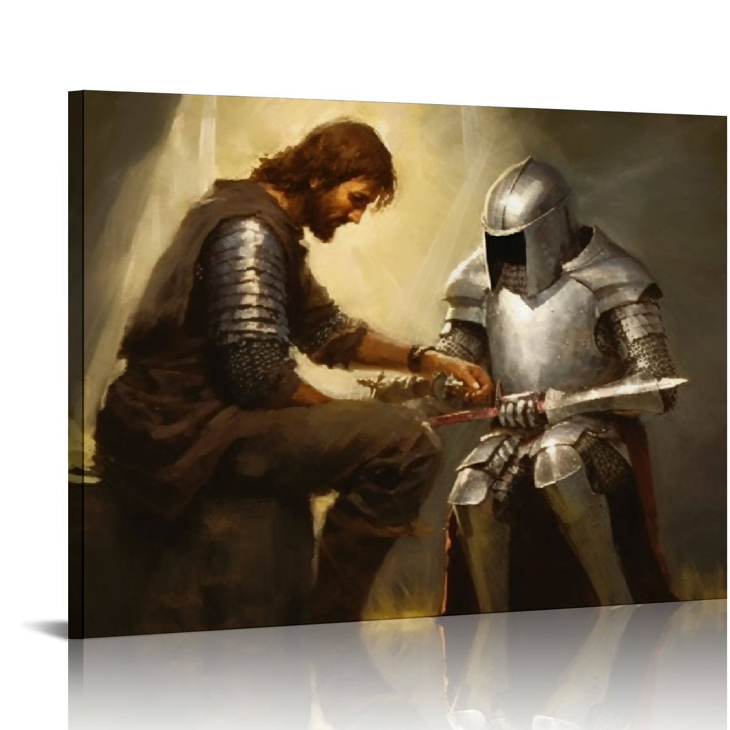 JRXY Jesus Wall Art, Vintage Knights Templar Picture for Living Room ...
