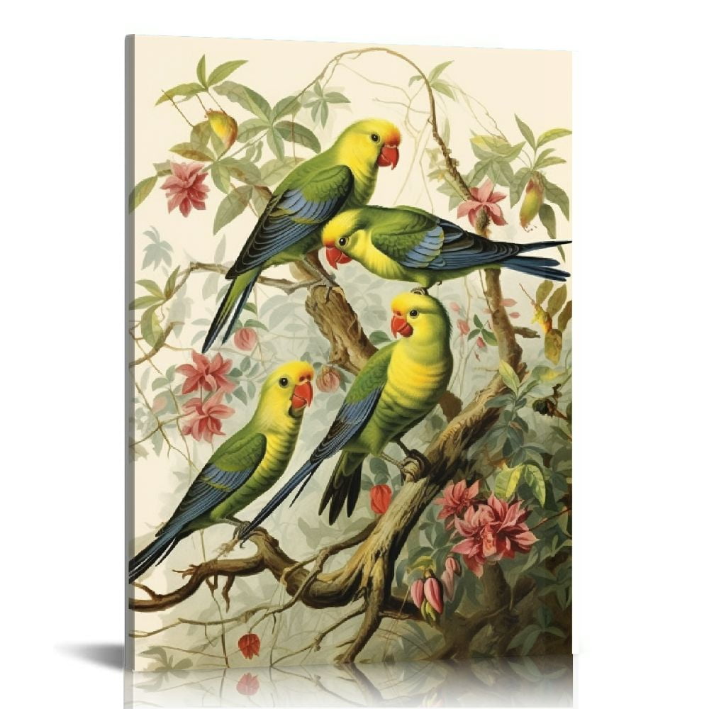 JRXY John James Audubon Canvas Wall Art-Carolina Parrot Print-American ...
