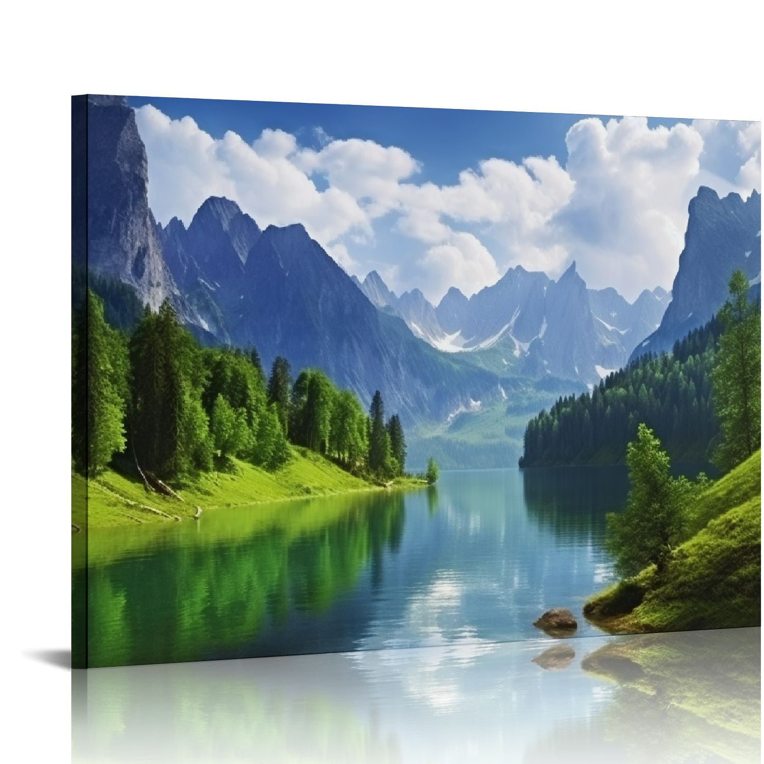 JRXY Landscape Painting Canvas Wall Art Vorderer Gosausee Lake Gosau ...