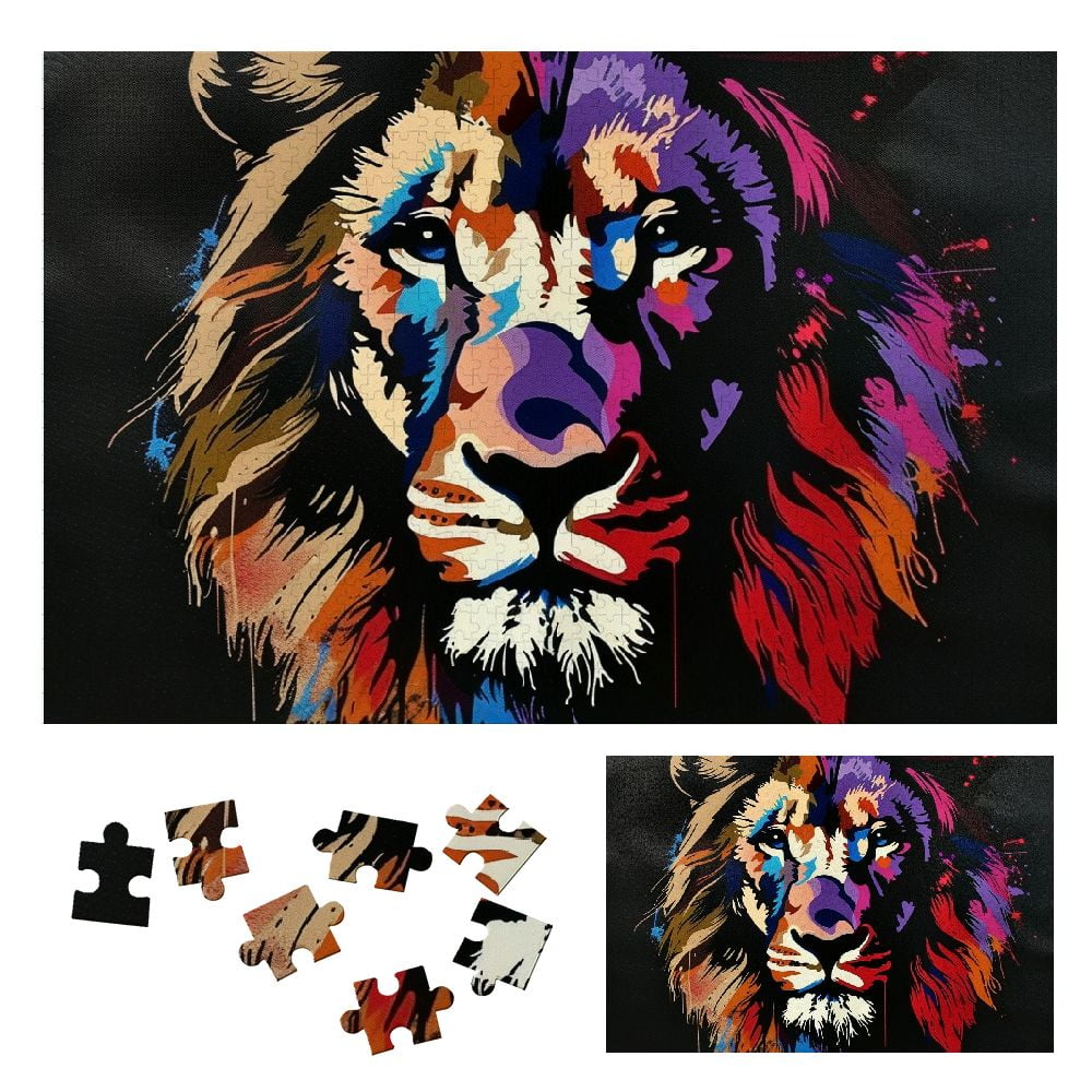 JRXY Lion Colorful Neoism Wooden Puzzle for Adults and Kids 1000 PCS - Walmart.com