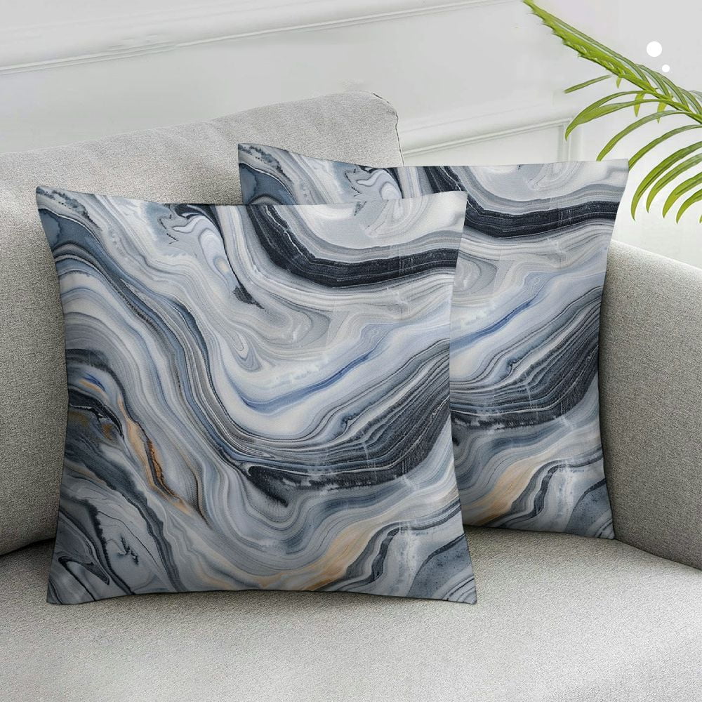 JRXY Marble Texture Throw Pillow Case Cover Set of 2 Double Sided ...