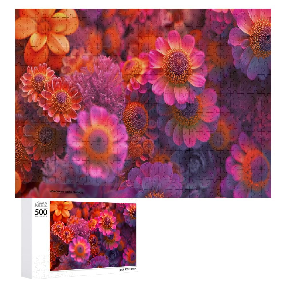 JRXY Mesmerizing Flowers Wooden Jigsaw Puzzle Challenging Difficult ...