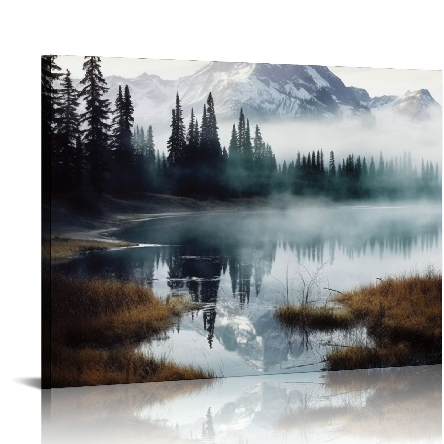 JRXY Nature Landscape Canvas Wall Art: Modern Lake Scene Picture Print ...