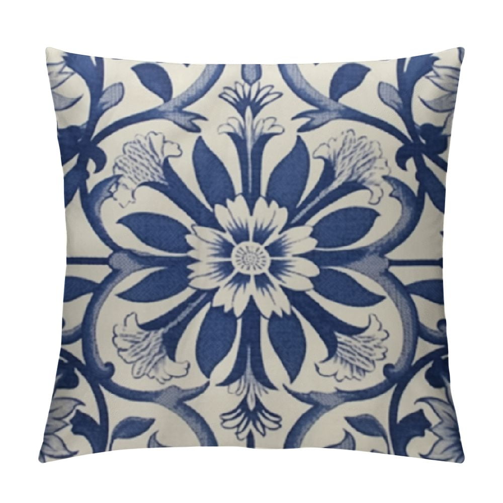 JRXY Navy Blue Boho Pillow Covers, Bohemian Ethnic Carpet Pattern ...