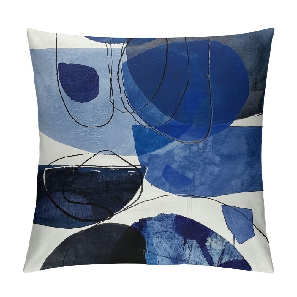 JRXY Navy Blue and Gray Pillow covers Modern Minimalist Throw Pillow ...