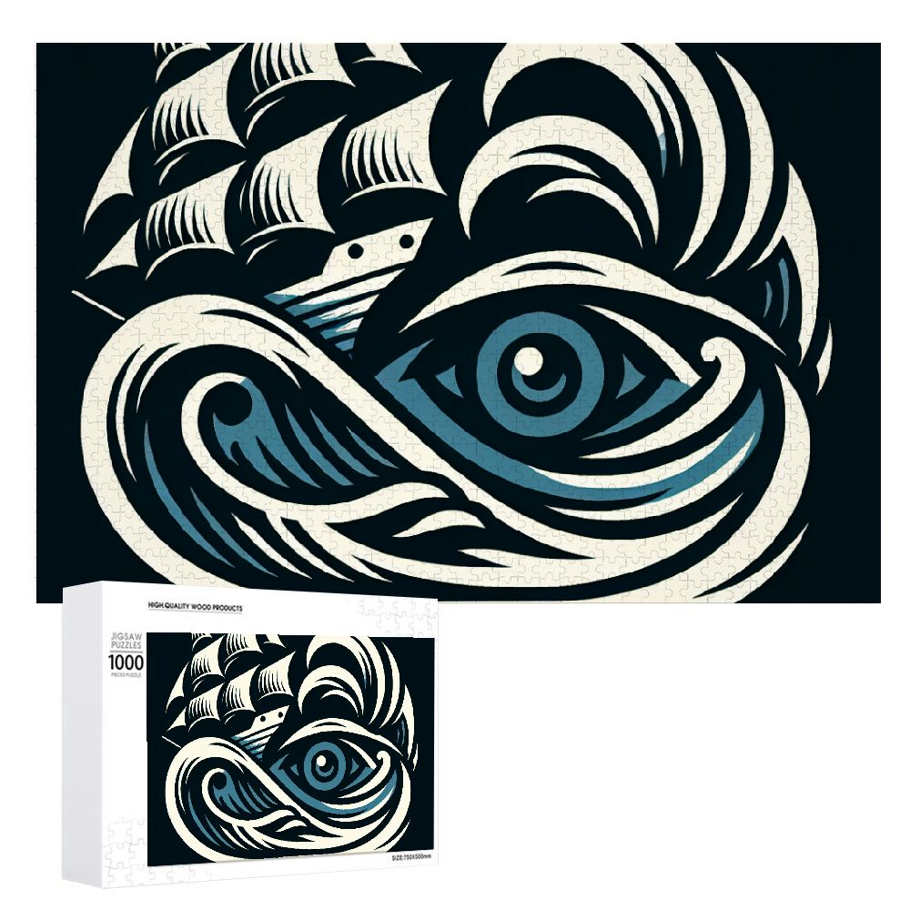 JRXY Navy Blue Nautical Ocean Boat Anchor Wooden Puzzle for Adults and ...