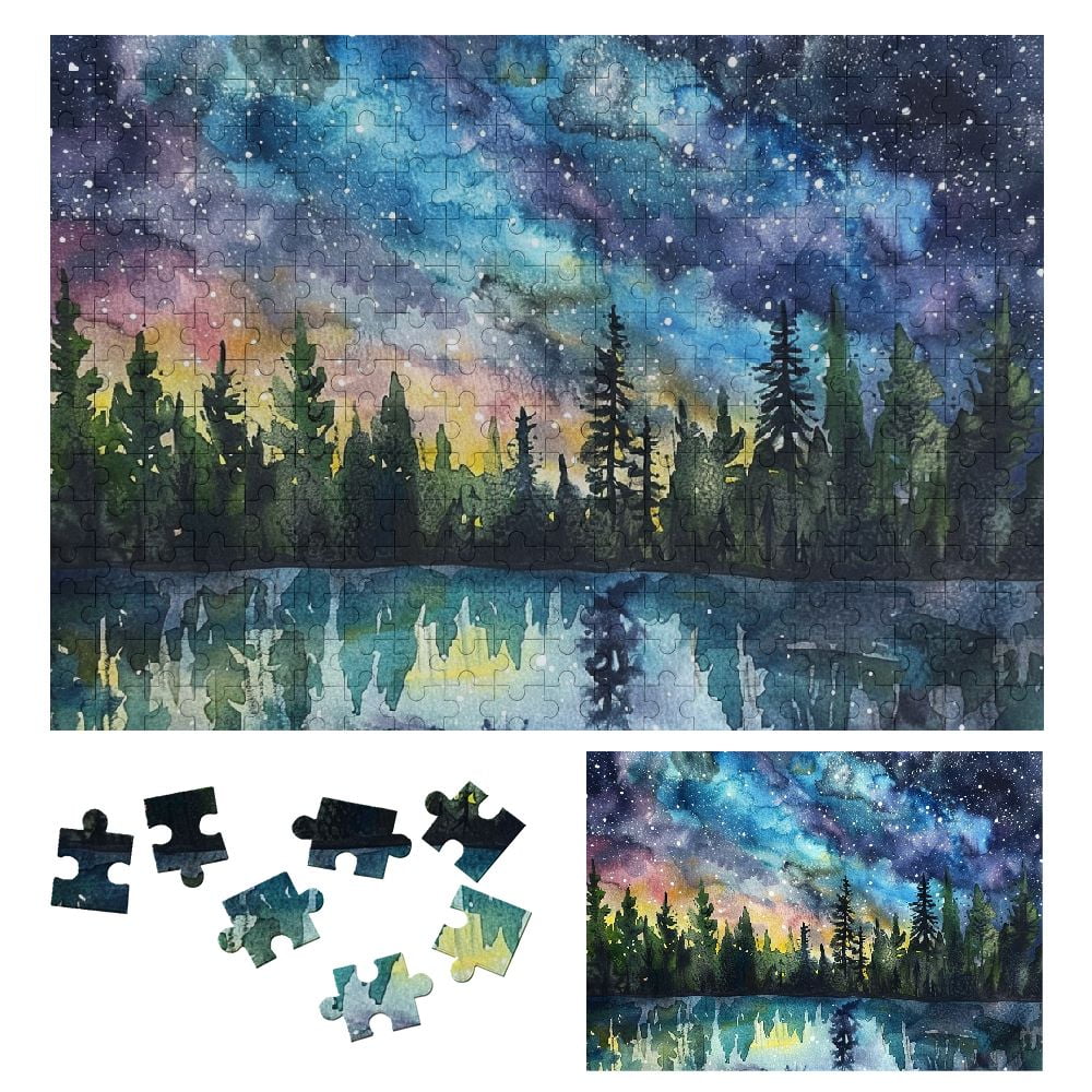 JRXY Night Sky Water Reflection Space Art Wooden Puzzle Game Toy Gift ...