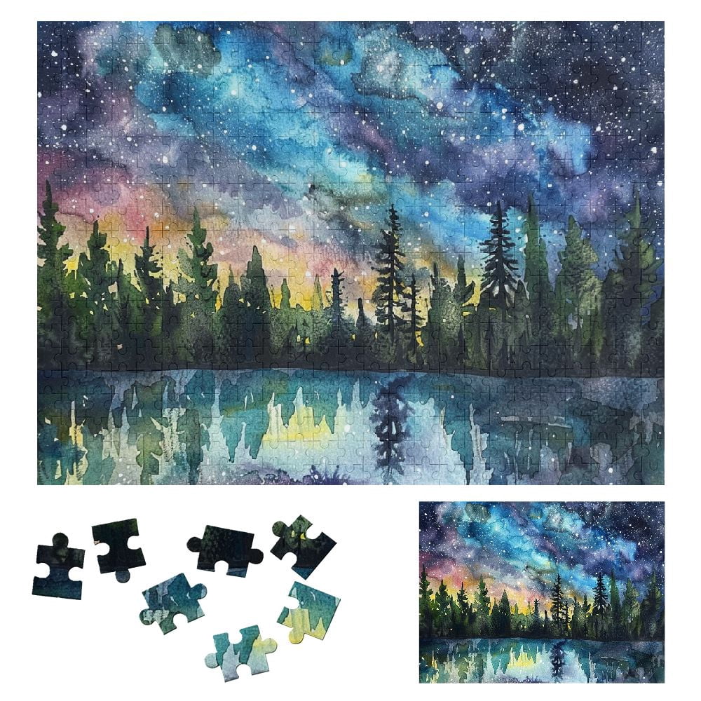JRXY Night Sky Water Reflection Space Art Wooden Puzzle Game Toy Gift ...