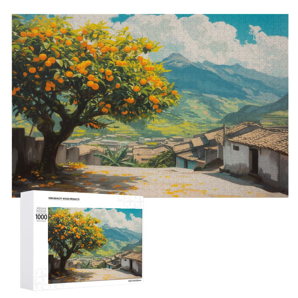JRXY Orange Tree Sunny and Bright Wooden Jigsaw Puzzle Challenging ...