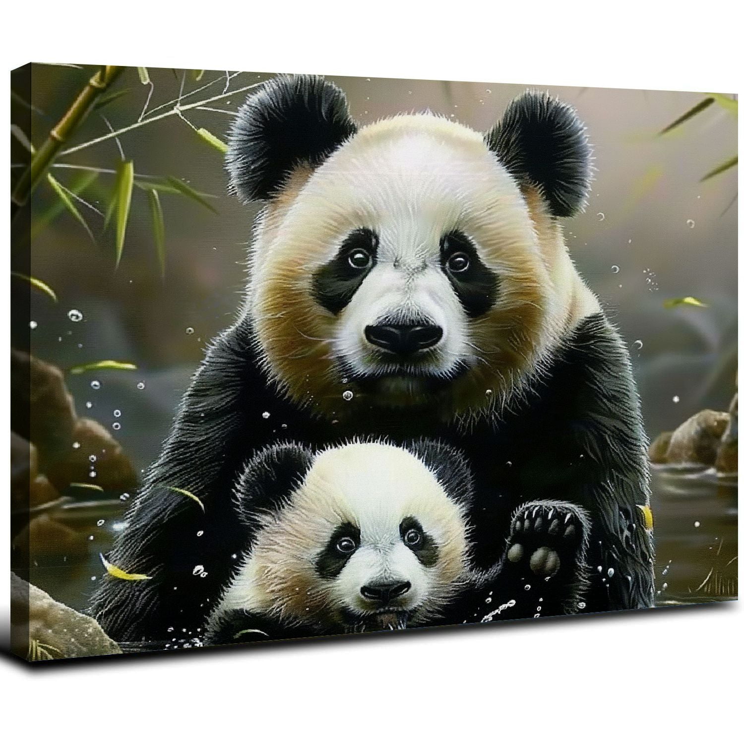 JRXY Panda canvas printed wall art,Animal posters of Playing Pandas ...