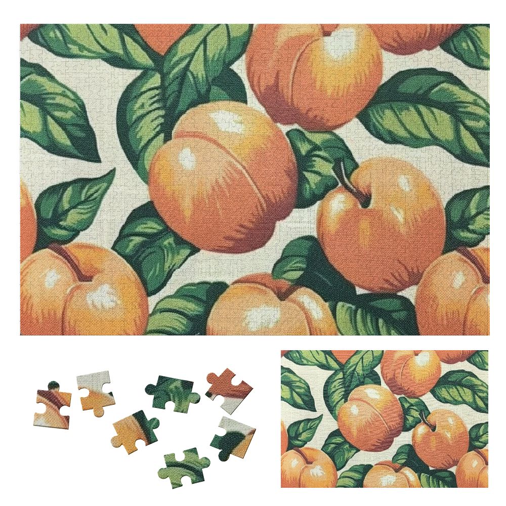 JRXY Peaches Leaves Vintage Wooden Jigsaw Puzzle for Adults and Kids ...