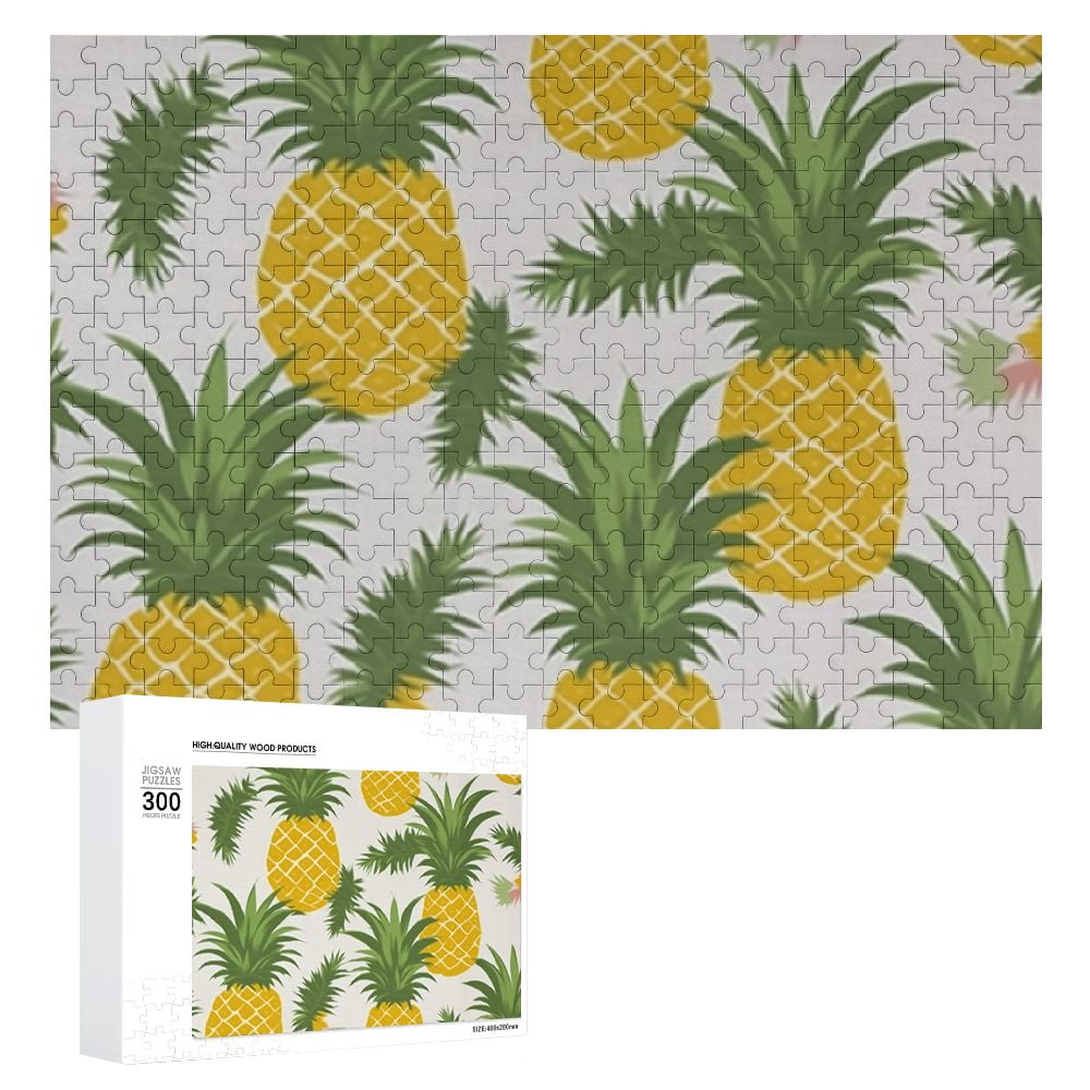JRXY Pineapple Leaves Tropical Wooden Jigsaw Puzzle Gift for Family ...