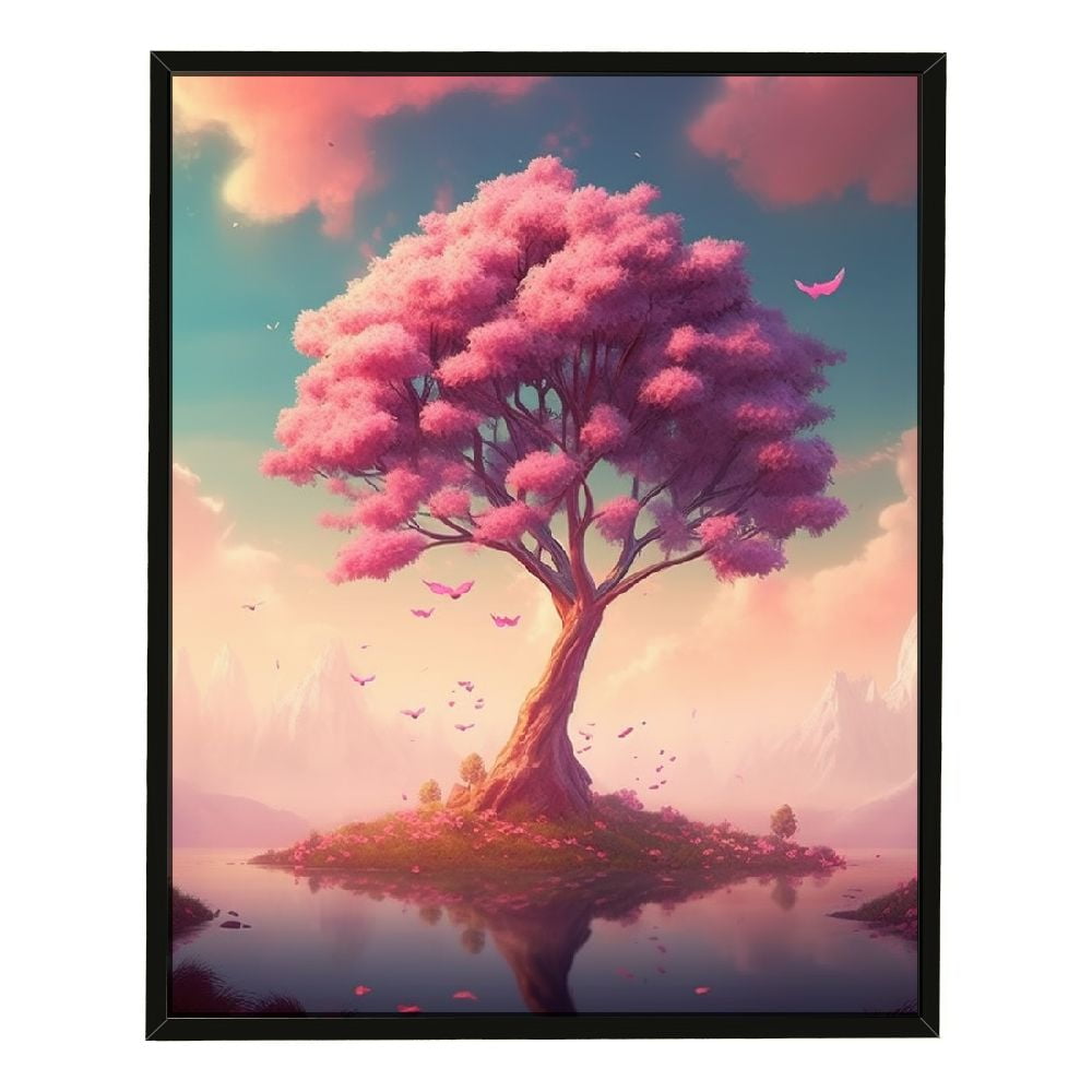 JRXY Pink Sakura Tree Poster-Sakura Wall Decoration Art-Home Canvas ...