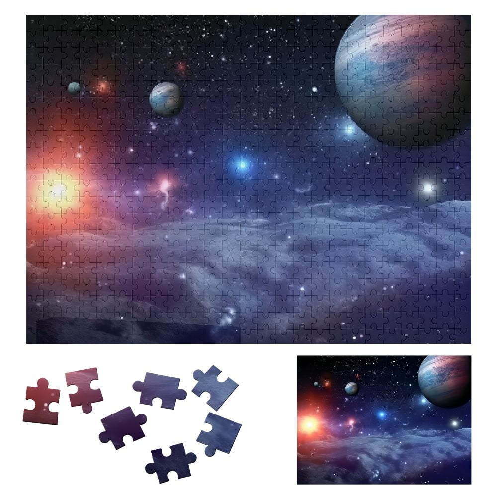 JRXY Planets Stars Space Art Wooden Puzzle for Adults and Kids 500 PCS ...