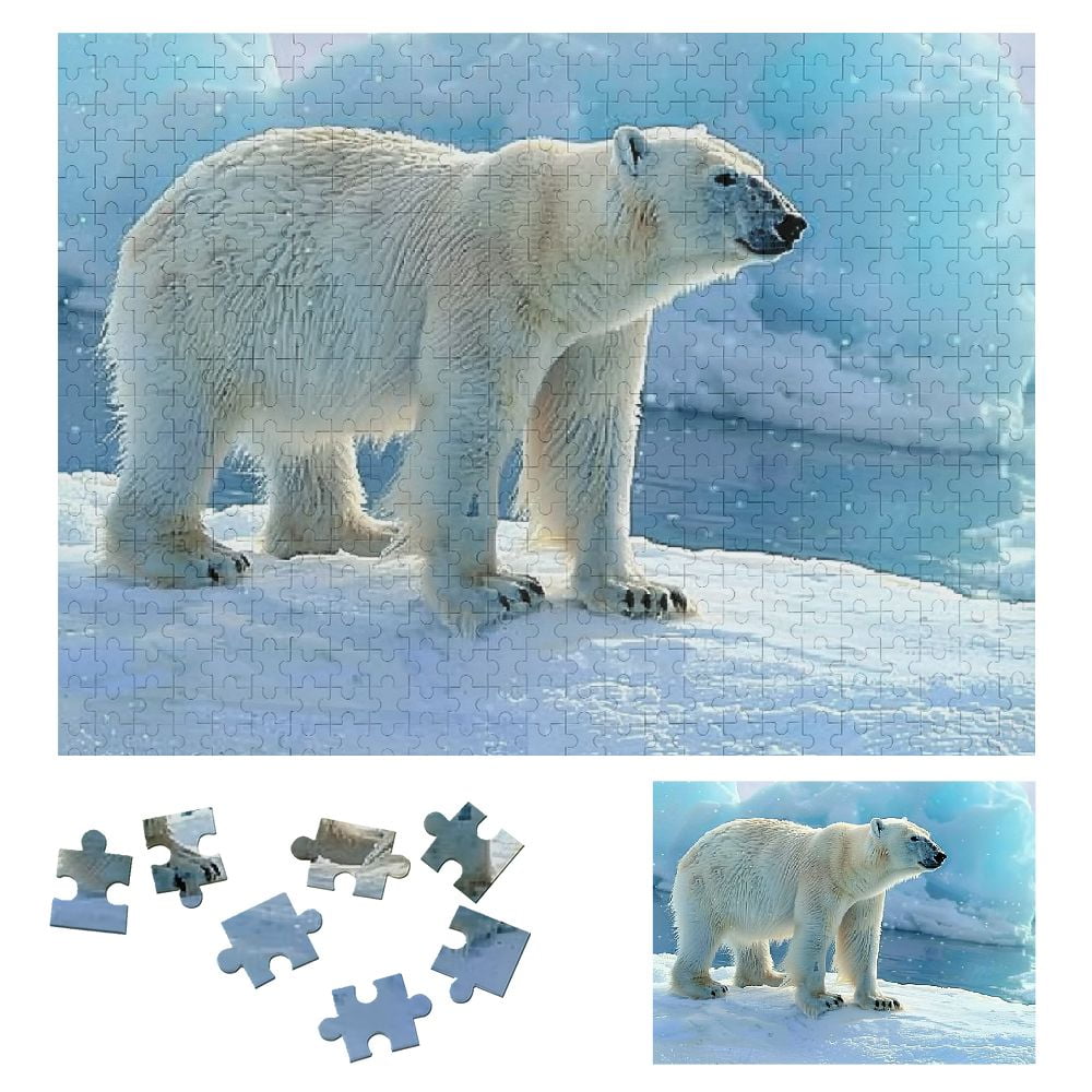 JRXY Polar Bear Snow Ice Wooden Jigsaw Puzzle Challenging Difficult ...
