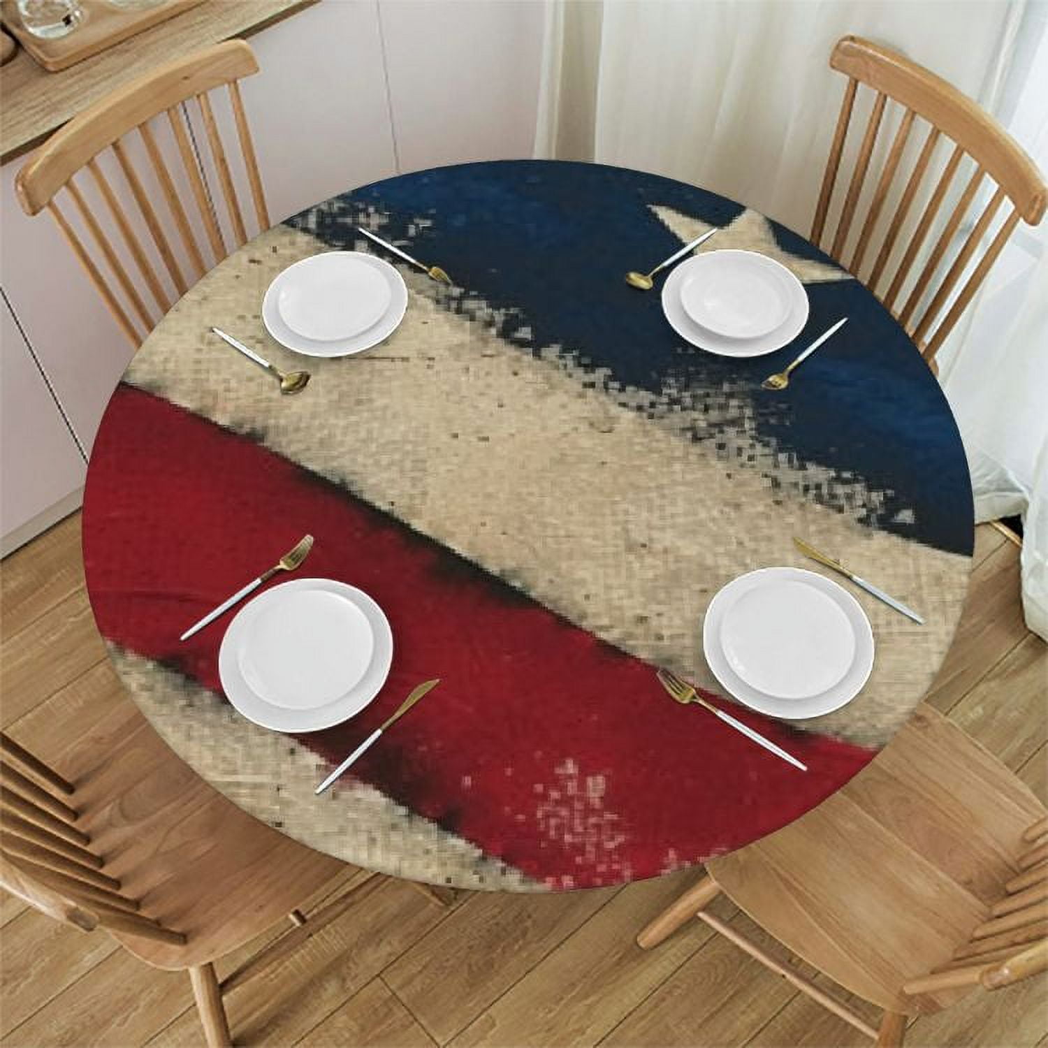 JRXY Retro American Flag Table Cloth Patriotic Round Tablecloth ...