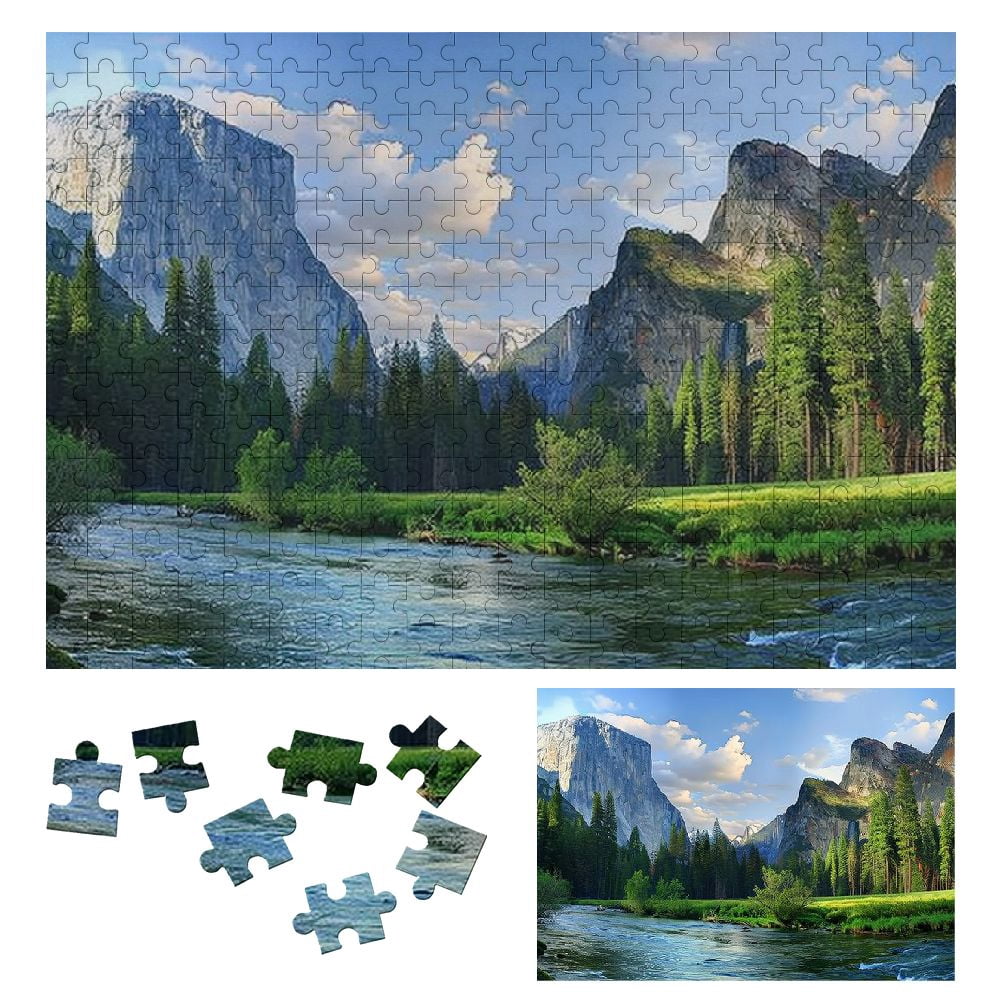 JRXY River Forest Mountain Wooden Jigsaw Puzzle for Adults and Kids ...