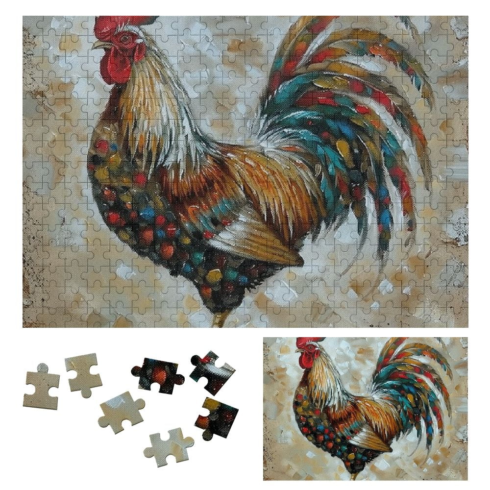 JRXY Rooster Wooden Jigsaw Puzzle Impossible Wooden Puzzles Gift for ...