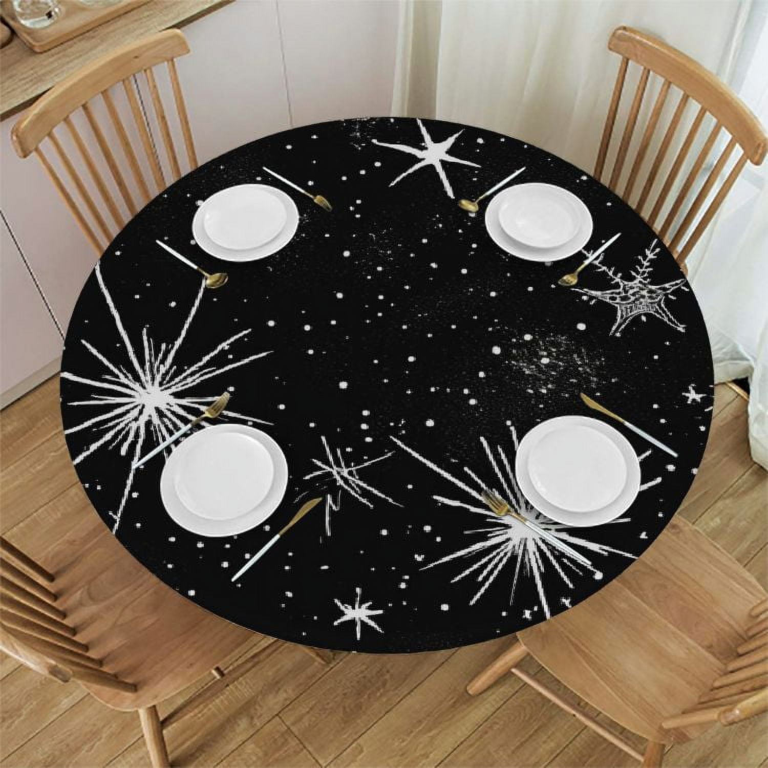 JRXY Round Tablecloth - The Dazzling Stars and Dreamy Night Sky ...