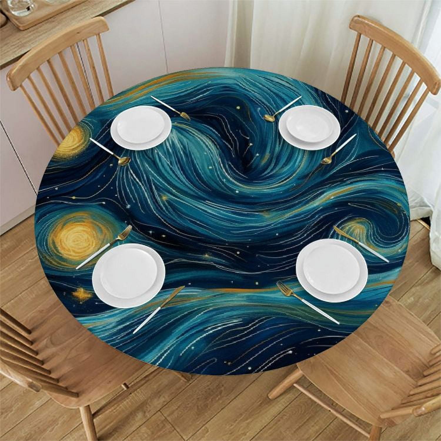 JRXY Round Tablecloth - The Dazzling Stars and Dreamy Night Sky ...