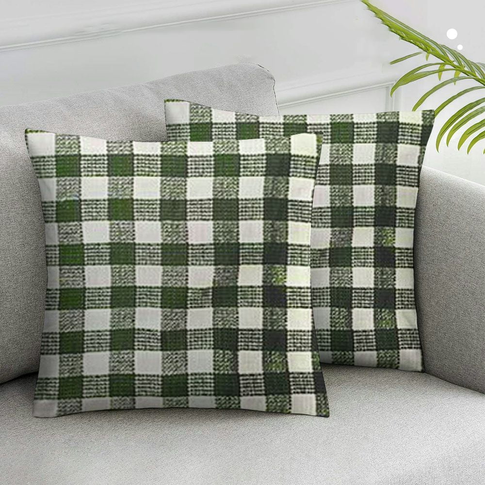 JRXY Sage Green Farmhouse Plaid Pillow Covers Set of 2, Spring Outdoor ...