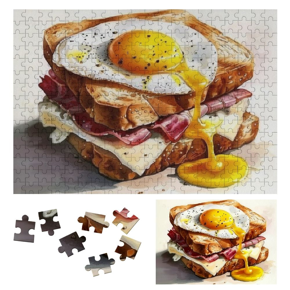 JRXY Sandwich Egg Mustard Wooden Puzzle Game Toy Gift for Family ...