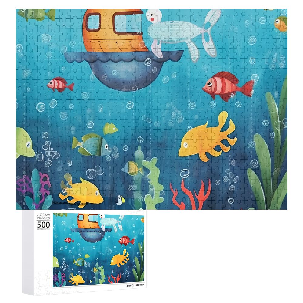 JRXY Sea Animals Bubbles Wooden Jigsaw Puzzle Gift for Family Friends ...