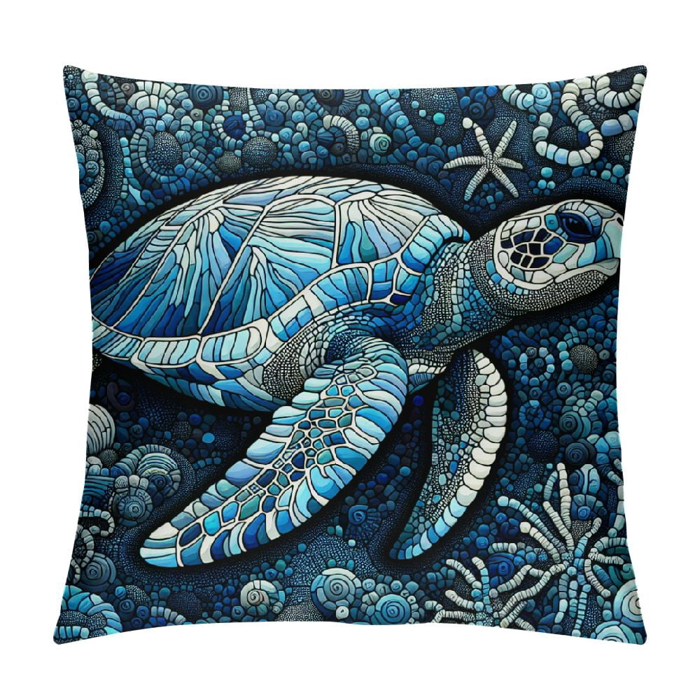 JRXY Sea Turtle Pillow Cases Cushion Covers Ocean Throw Pillow Covers ...