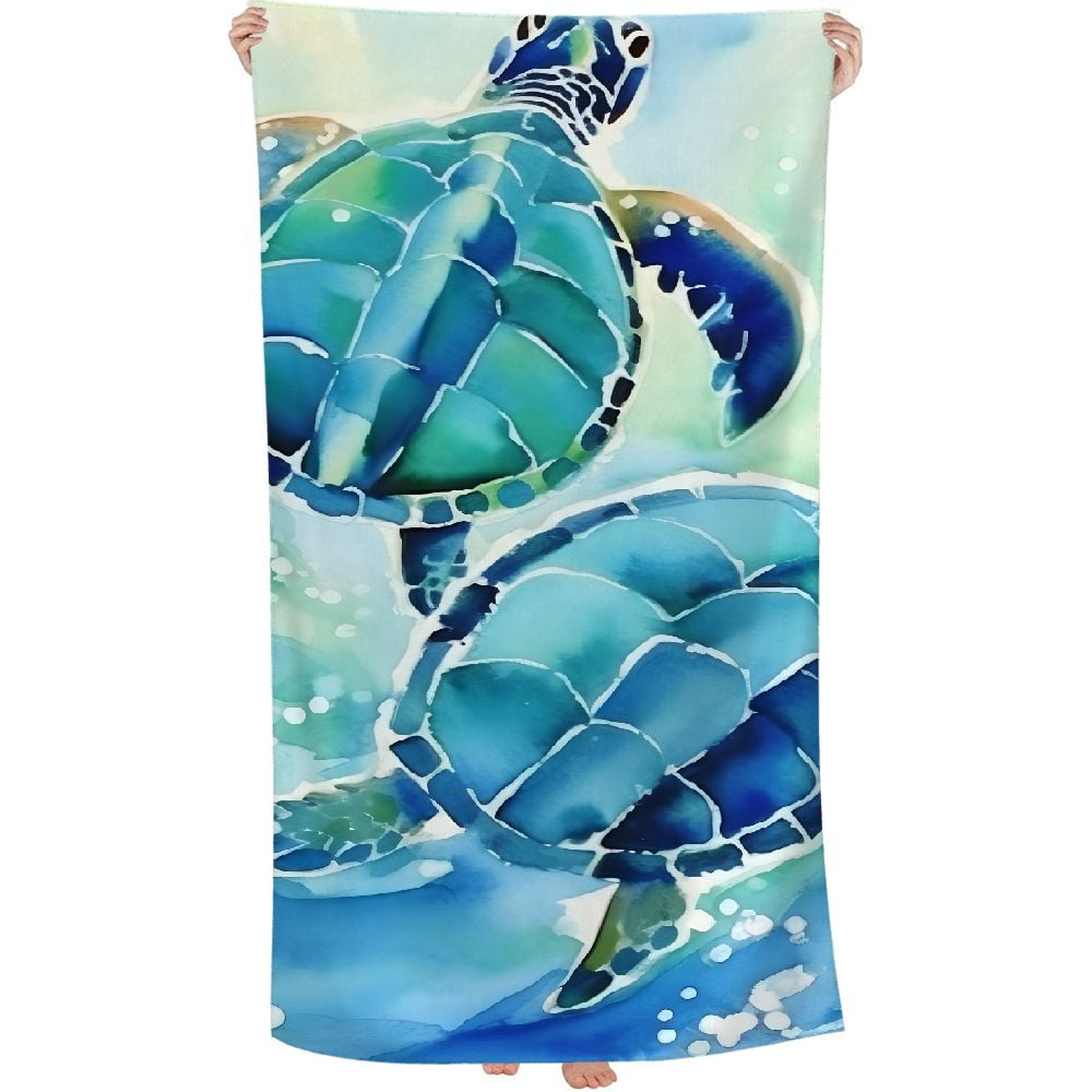 JRXY Sea Turtle Super Soft Coastal Ocean Watercolor Sea Animal Turtle ...
